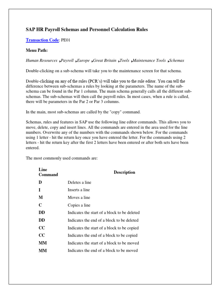 SAP HR Payroll Schemas and Personnel Calculation Rules | PDF ...