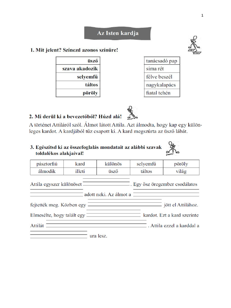 Az Isten Kardja Feladatlap | PDF