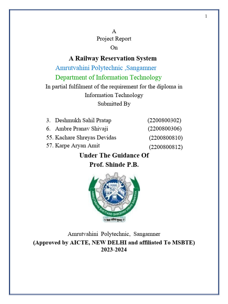Oop Microproject Report | PDF | C++ | Train
