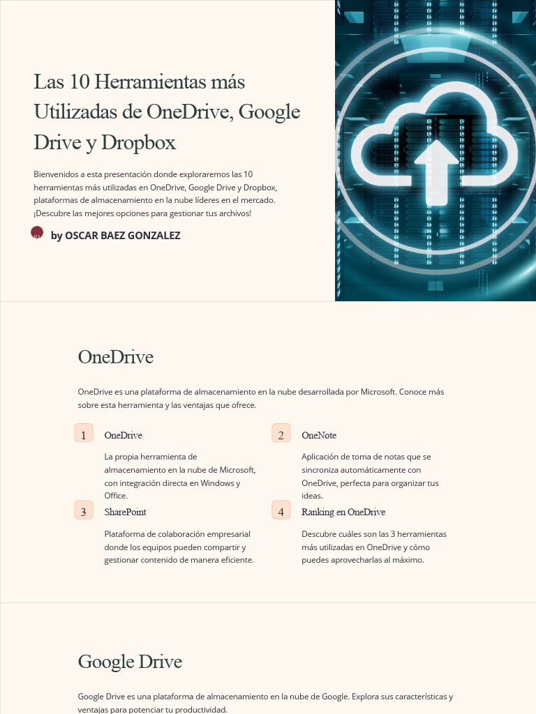 09 Las 10 Herramientas Mas Utilizadas de OneDrive Google Drive y ...
