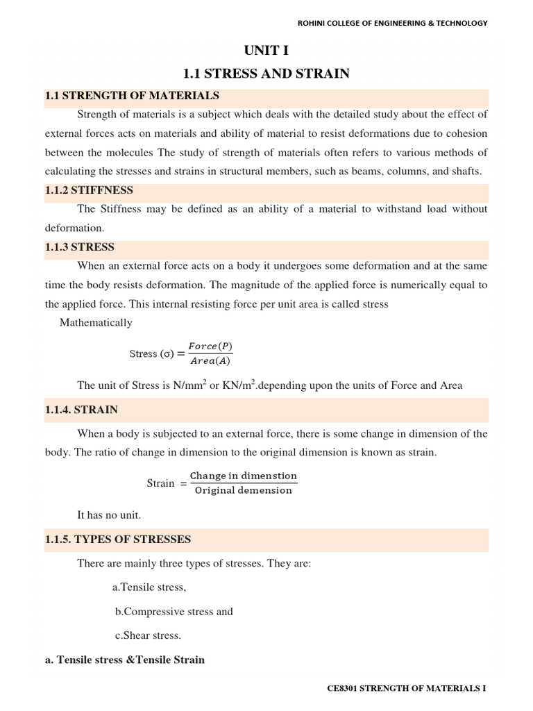Rohini 21698942227 | PDF | Stress (Mechanics) | Strength Of Materials