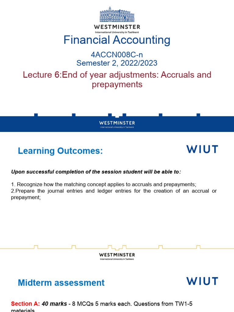 Lecture 6 Accruals And Prepayments Pdf Deferral Accrual