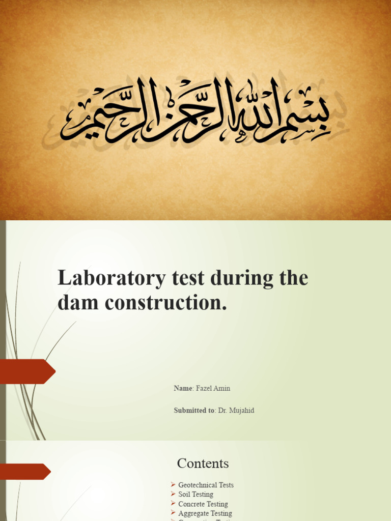 Laboratory Test During The Dam Construction | PDF | Dam | Concrete