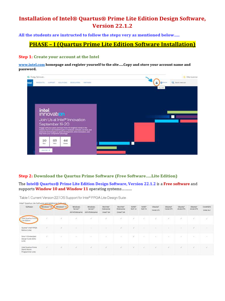 Installation Guide Quartus Prime Lite & ModelSim Intel FPGA Edition | PDF | Command Line ...
