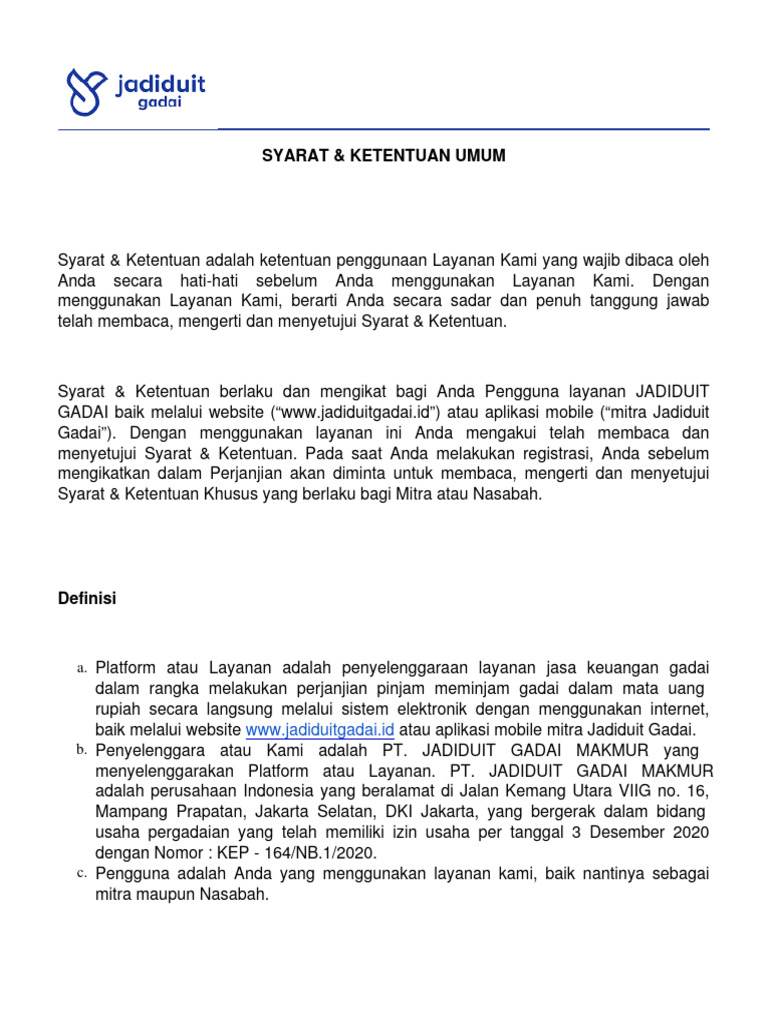 Syarat Ketentuan PDF | PDF