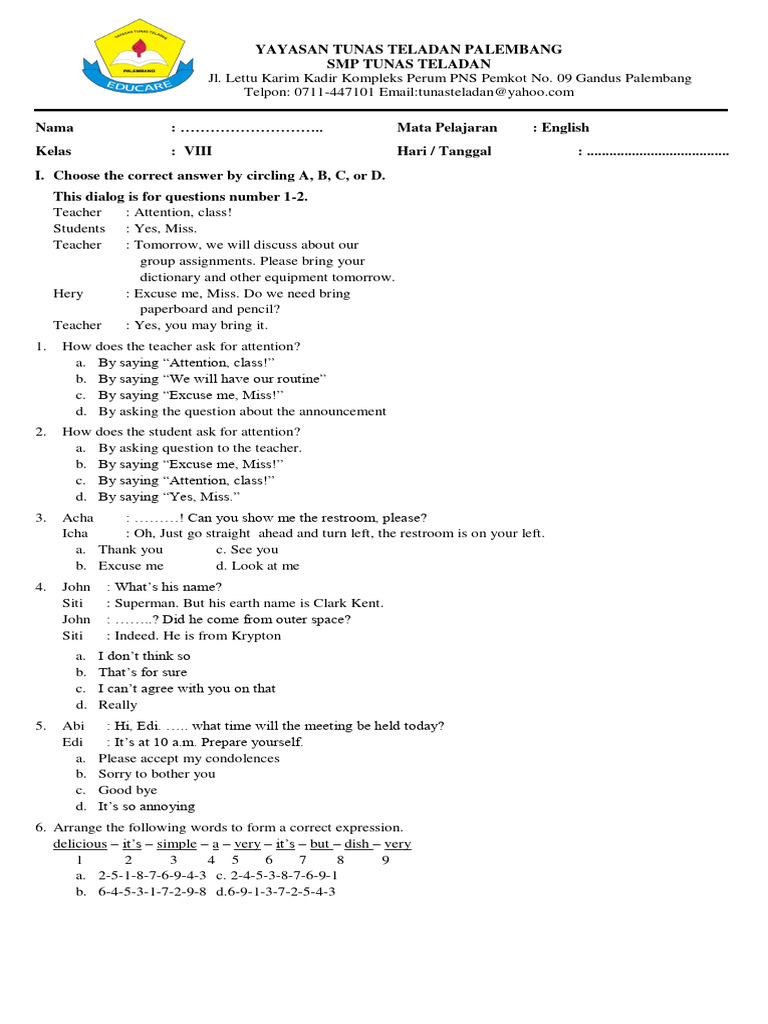 Soal Pas Ggris Kls 8 Pdf