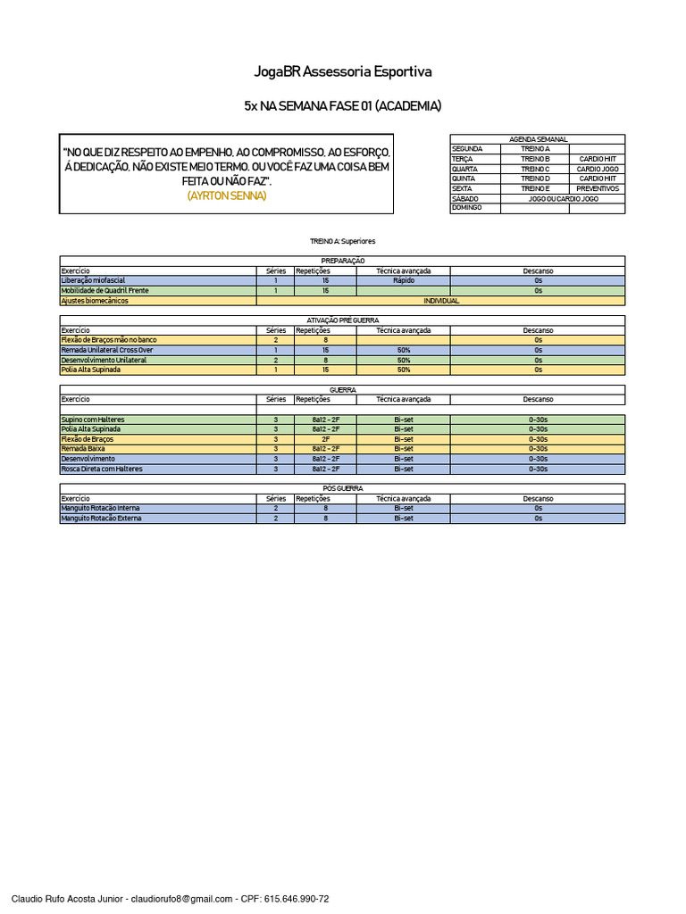 5x Na Semana (Academia) | PDF