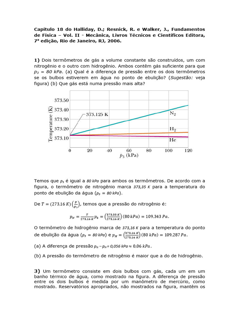 Capítulo 18 Do Halliday | PDF | Termômetro | Temperatura