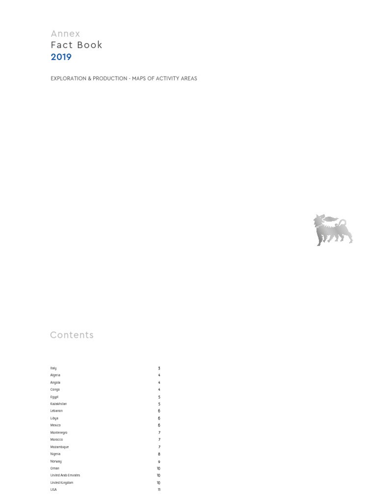 Eni Exploration & Production - Maps of Activity Areas | PDF | Sports ...