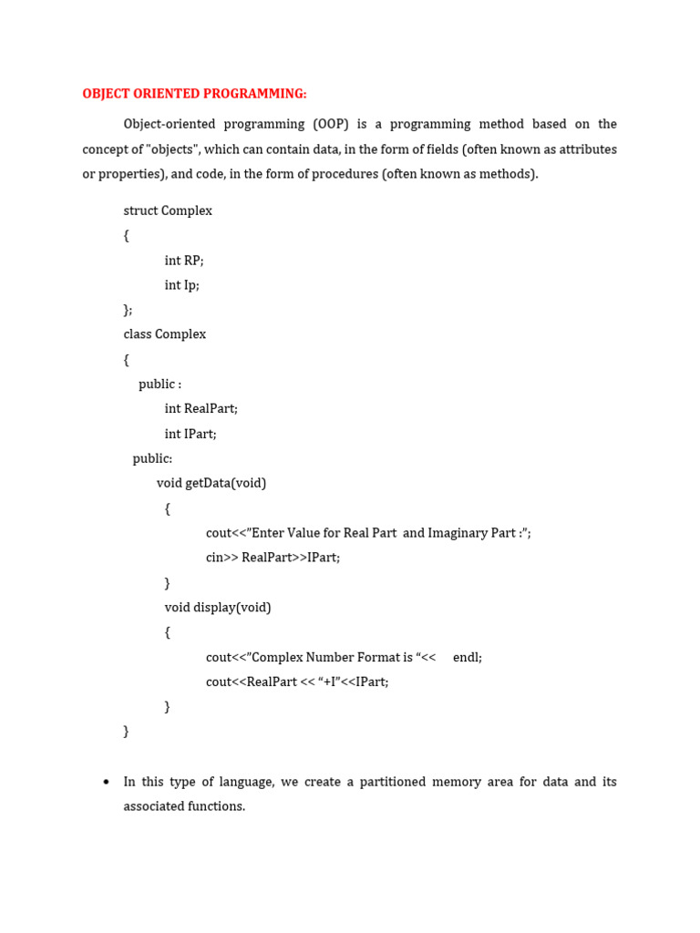 0 Oops Concepts Pdf Method Computer Programming Object Oriented Programming