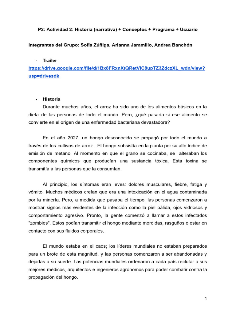 P2 - Actividad 2 - Historia (Narrativa) - Conceptos - Programa - Usuario | PDF | Agricultura ...