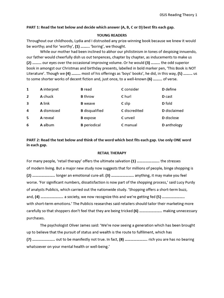 4 Reading Theory | PDF | Emotions | Waste