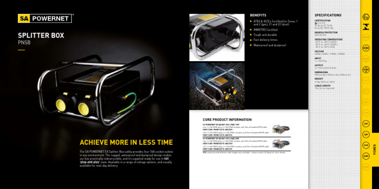 SA Equip PNSB SA POWERNET EX Splitter Box Datasheet | PDF | Electrical ...