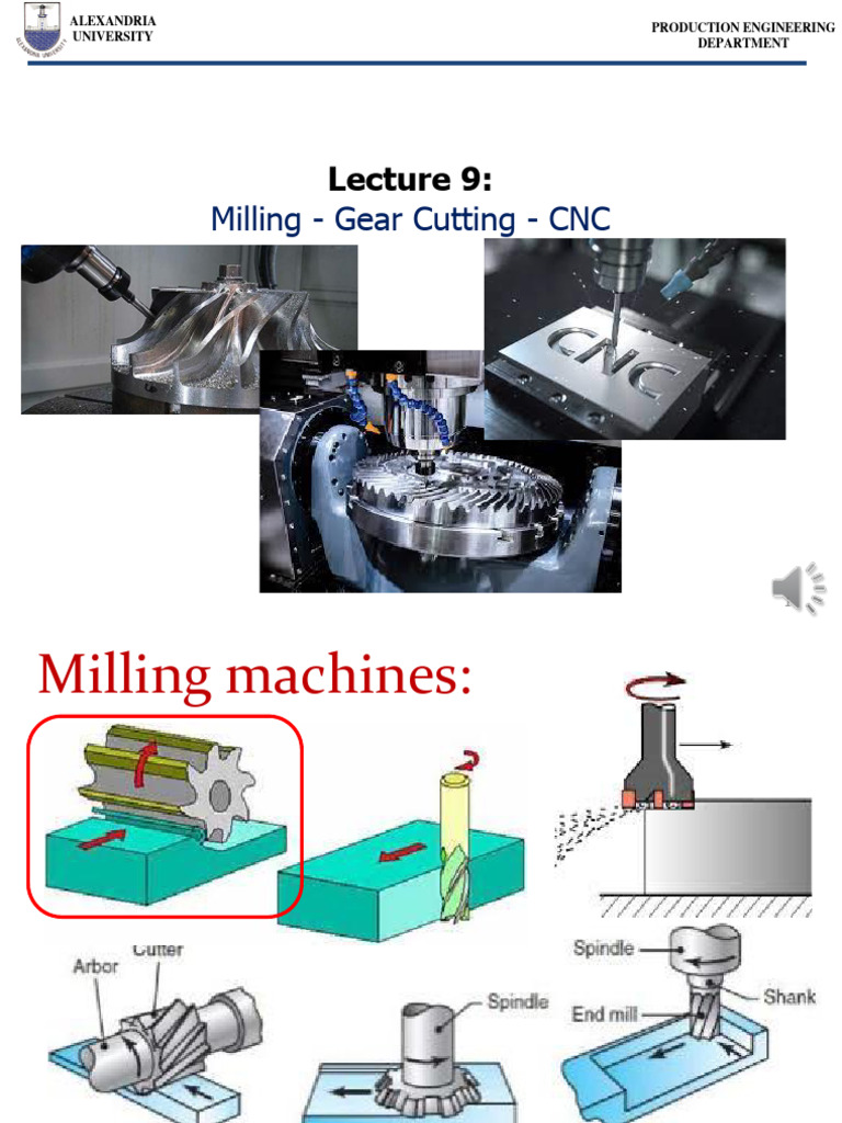 Lec - 9 - Milling-Gear Cutting-CNC | PDF | Gear | Machining