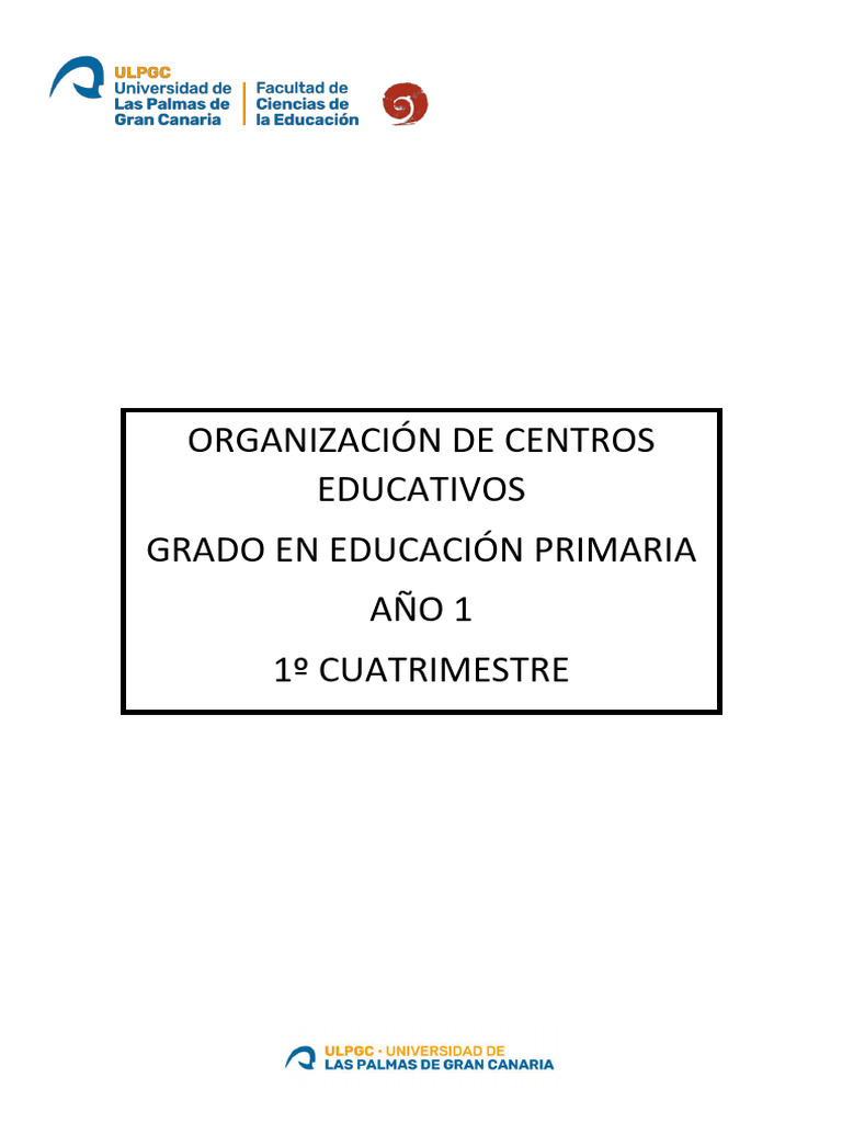 Organizacion de Centros Educativos | PDF | Teoría | Aprendizaje