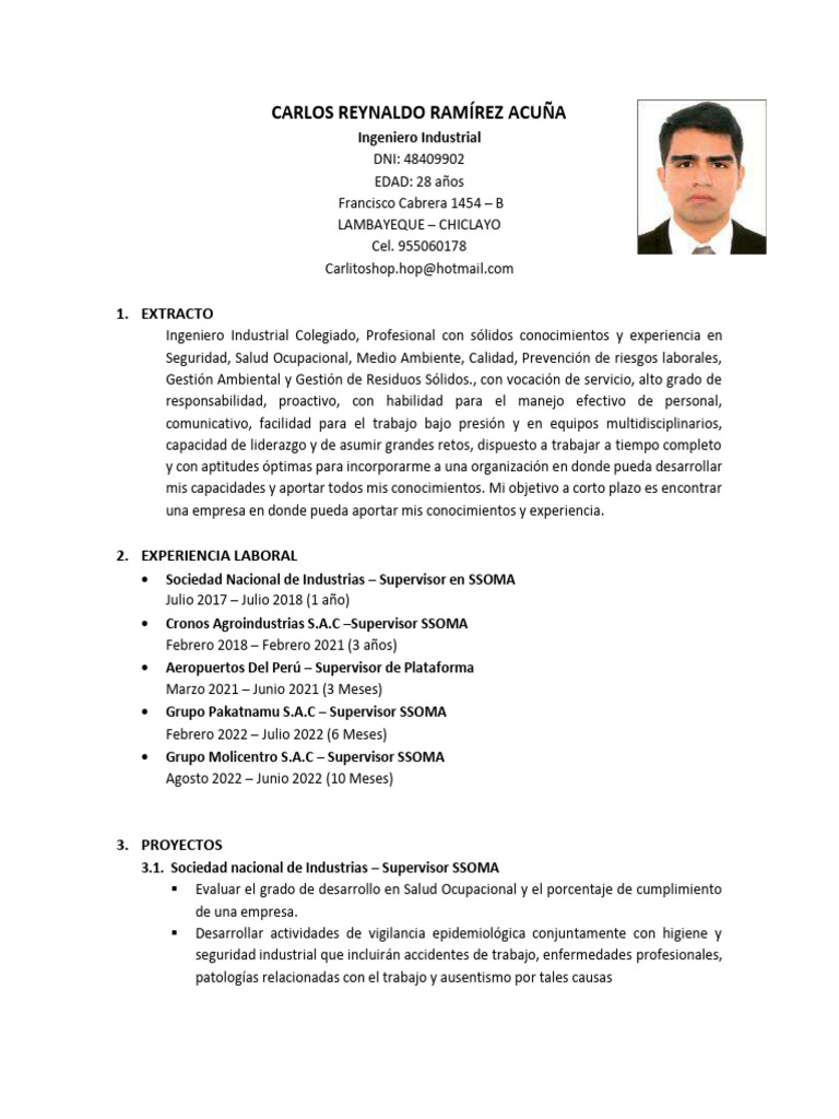 Curriculum Documentado | PDF | Aeropuerto | Seguridad y salud ocupacional