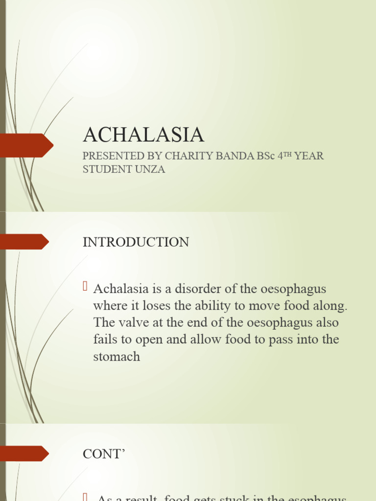 Achalasia Pdf Esophagus Digestive System