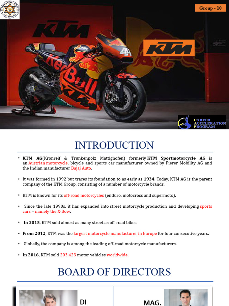 KTM Presentation | Download Free PDF | Motorcycling | Land Vehicles