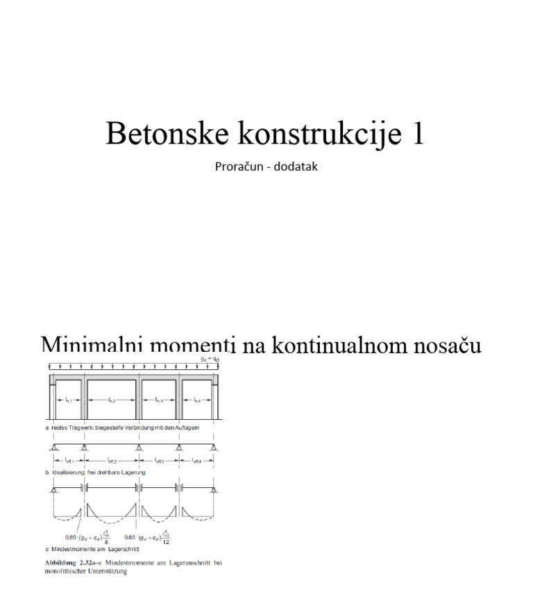 Betonske Konstrukcije 1 - Staticki Model Konti Nosac | PDF