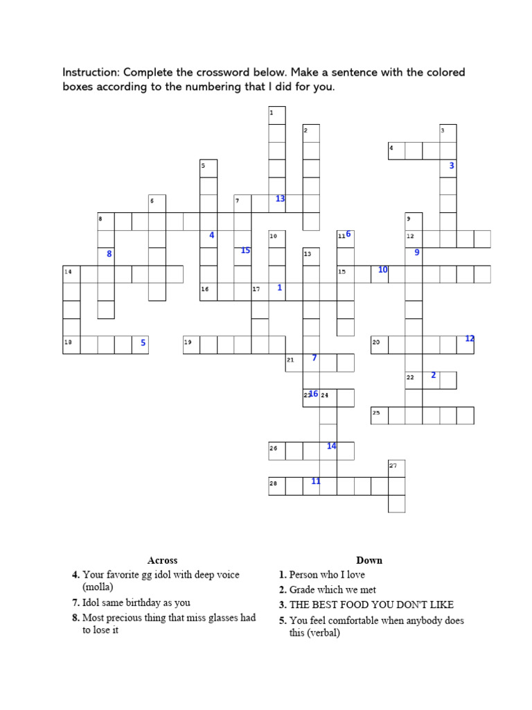 Crossword Puzzle Instructions | PDF