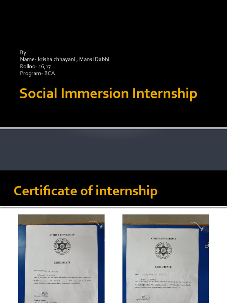 Social Immersion Internship-1 | PDF | Wellness | Science & Mathematics
