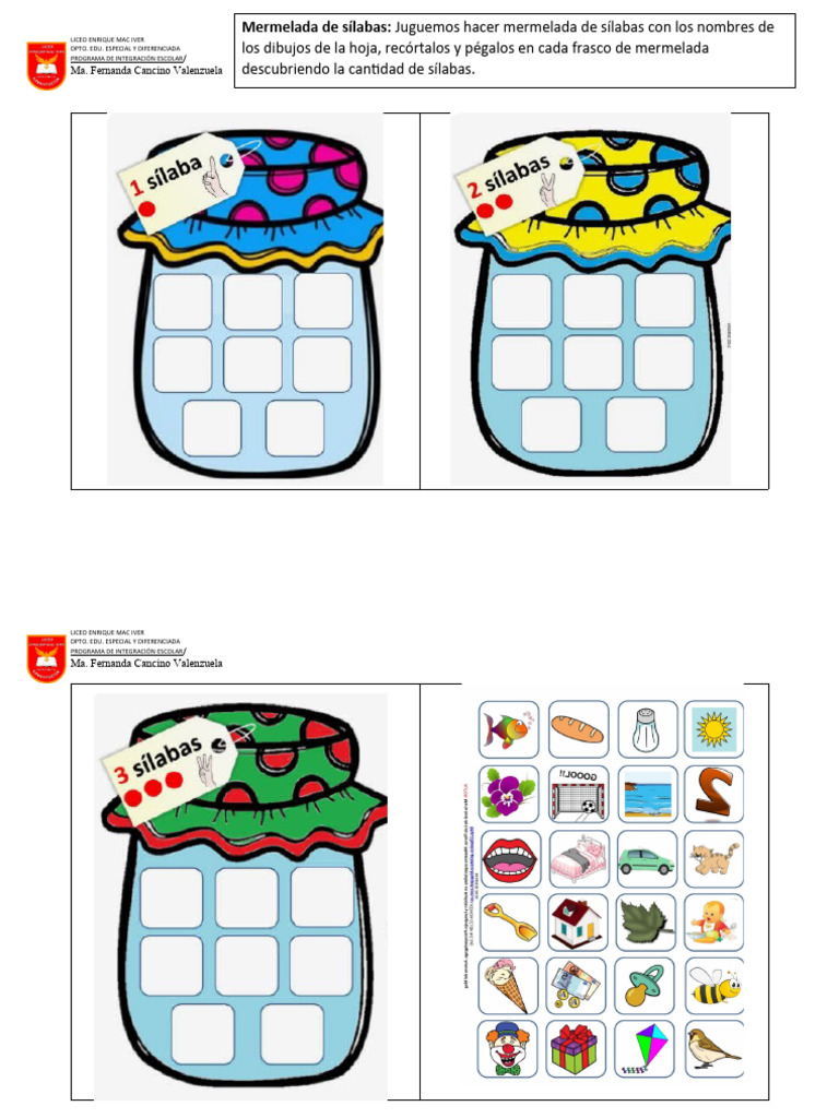 Juego de Sílabas para Niños | PDF | Artes del Lenguaje y Comunicación