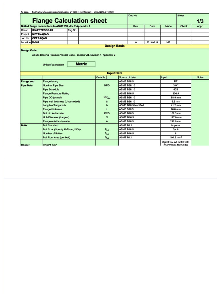 Qdoc - Tips - Flange Asme VIII | PDF | Pipe (Fluid Conveyance ...