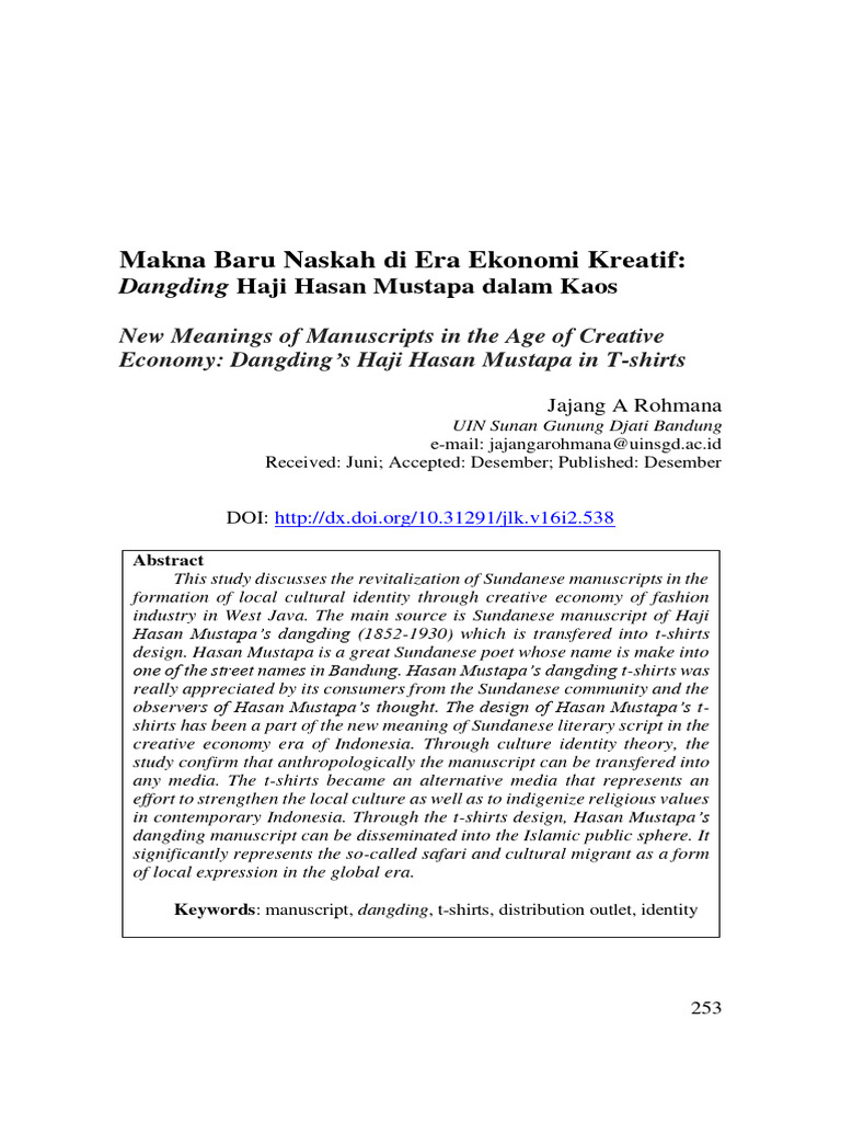 Sundanese Manuscripts in Fashion | PDF | Indonesia | Java