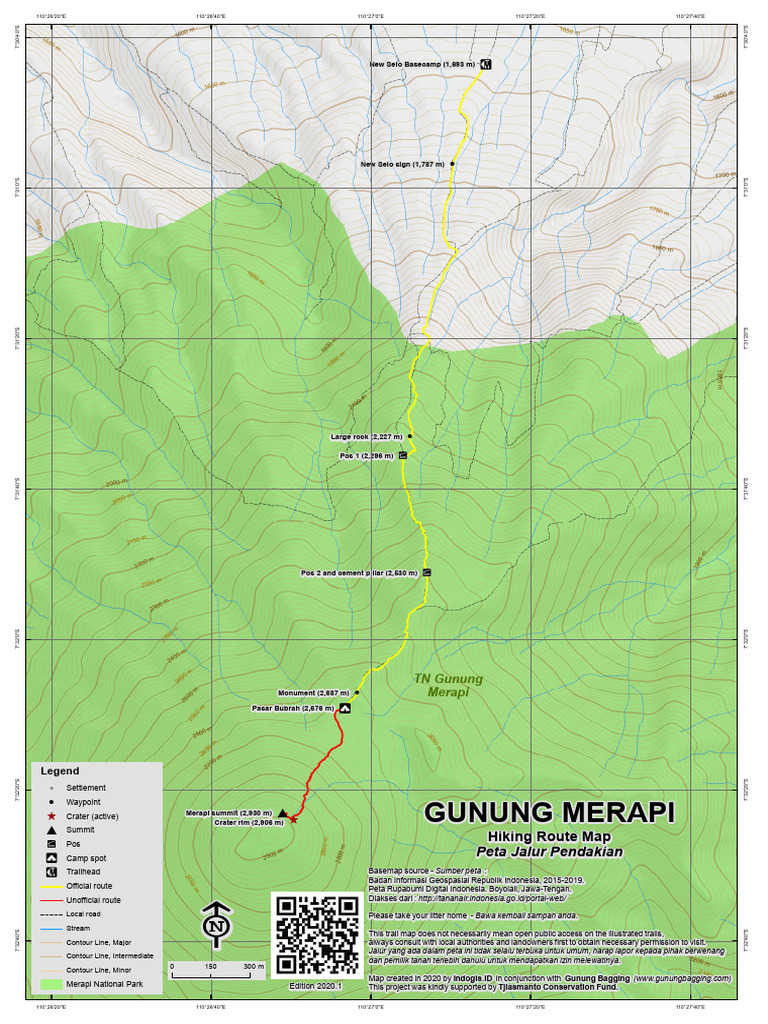 Peta Jalur Pendakian Gunung Merapi | PDF