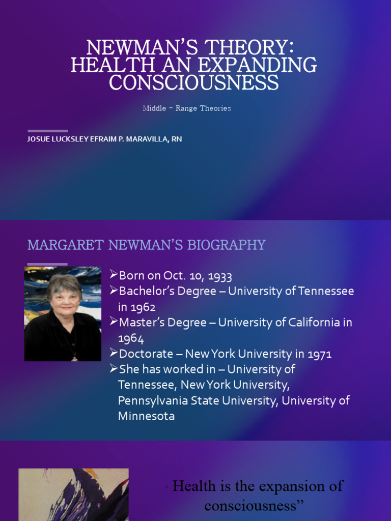 Newman, Pender, & Kolcoba | PDF | Consciousness | Nursing Newman, Pender, & Kolcoba | PDF | Consciousness | Nursing