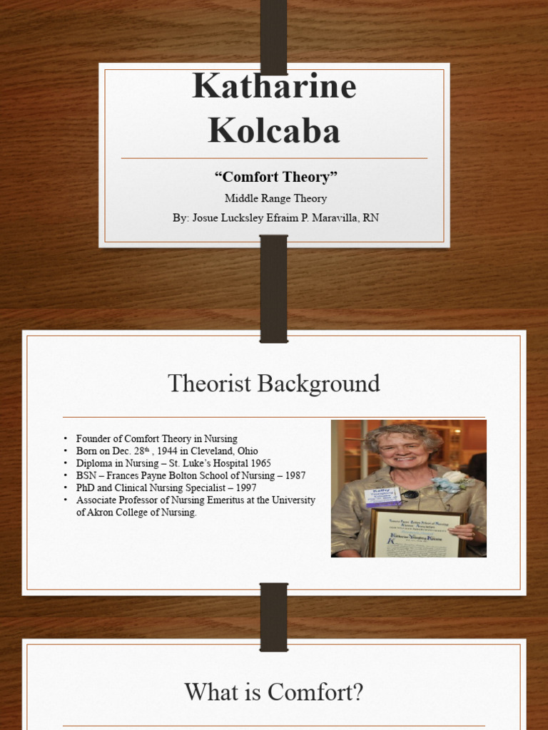 Katherine Kolcaba | PDF | Nursing | Patient