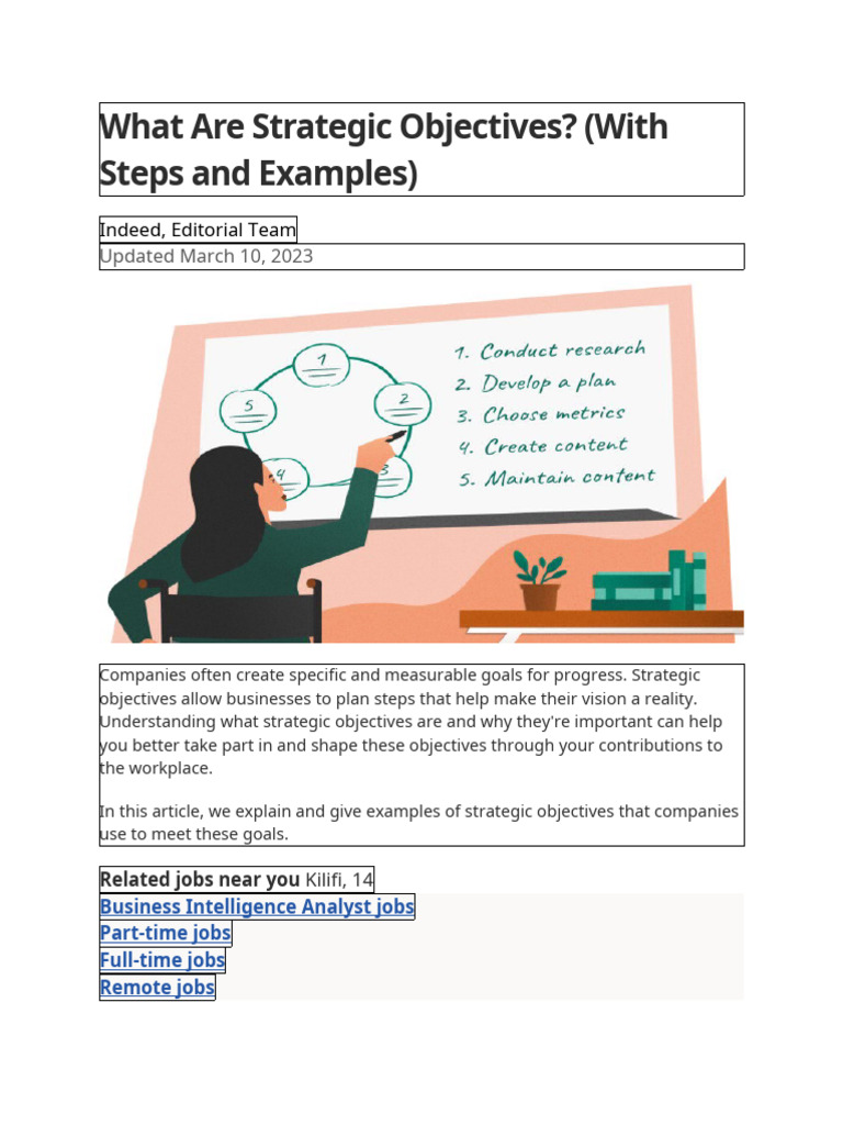 What Are Strategic Objectives | PDF | Strategic Management | Goal