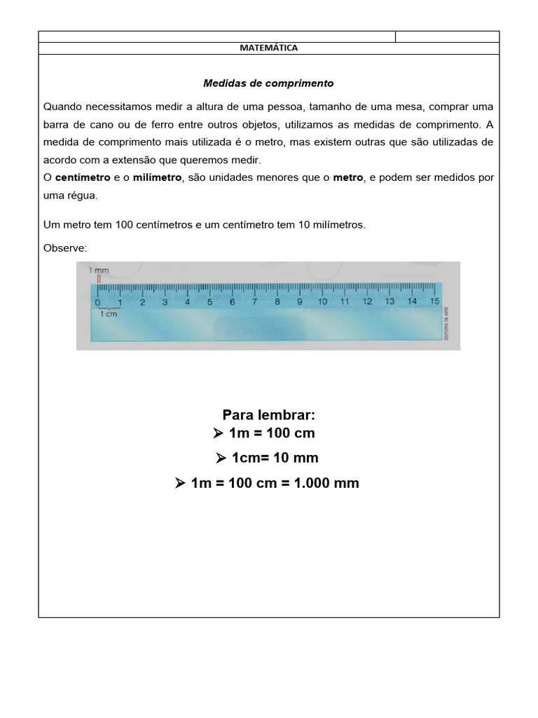 Medidas de Comprimento | PDF
