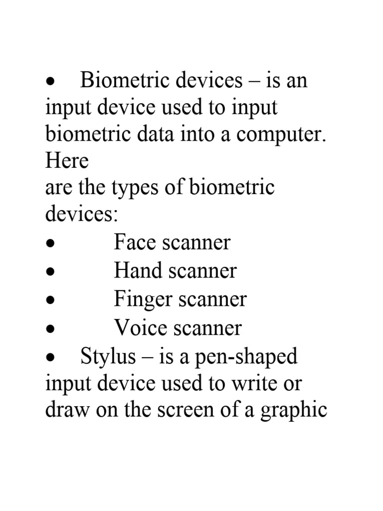 Biometric Devices | PDF | Computer Data Storage | Hard Disk Drive