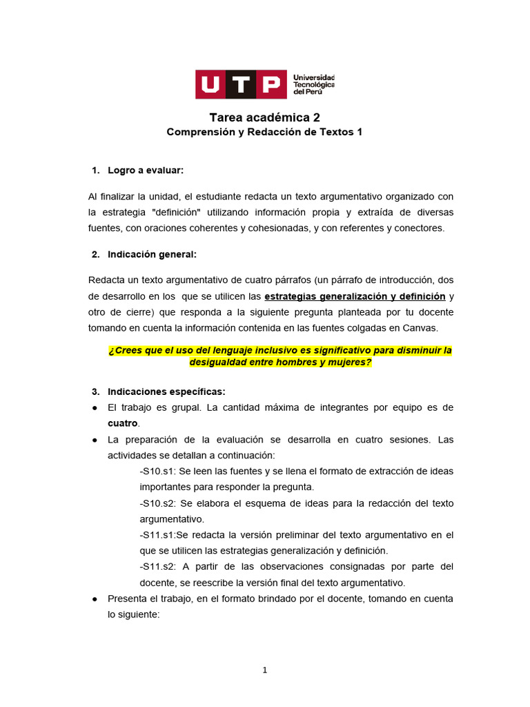 GC N01I TA2Consigna 22C1M | PDF | Género | Estudios de género