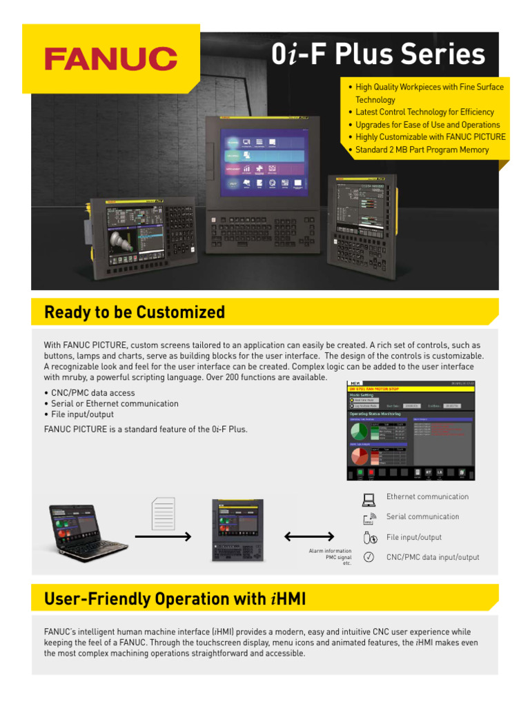 Fanuc 0i F Plus Cnc Brochure Pdf Numerical Control User Interface
