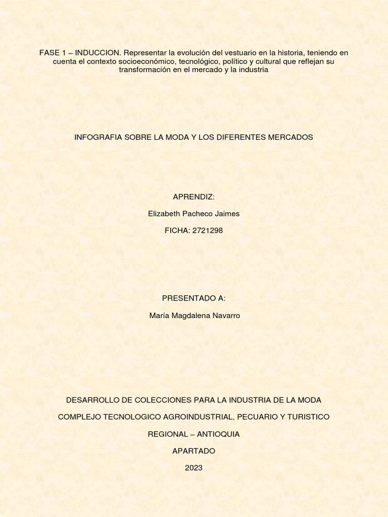 Infografia Sobre La Moda - Elizabeth - Pacheco | PDF | Moda