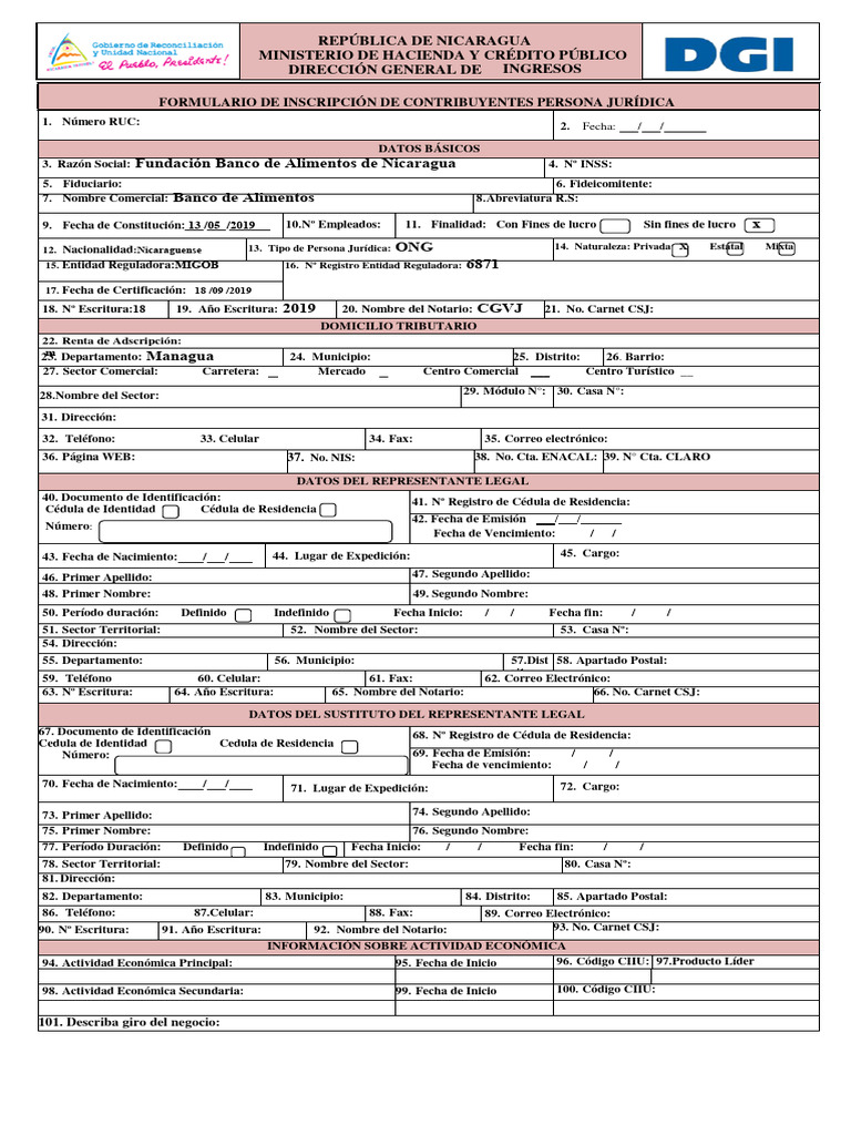 Formulario de Inscripción | PDF | Ley de fideicomiso | Business