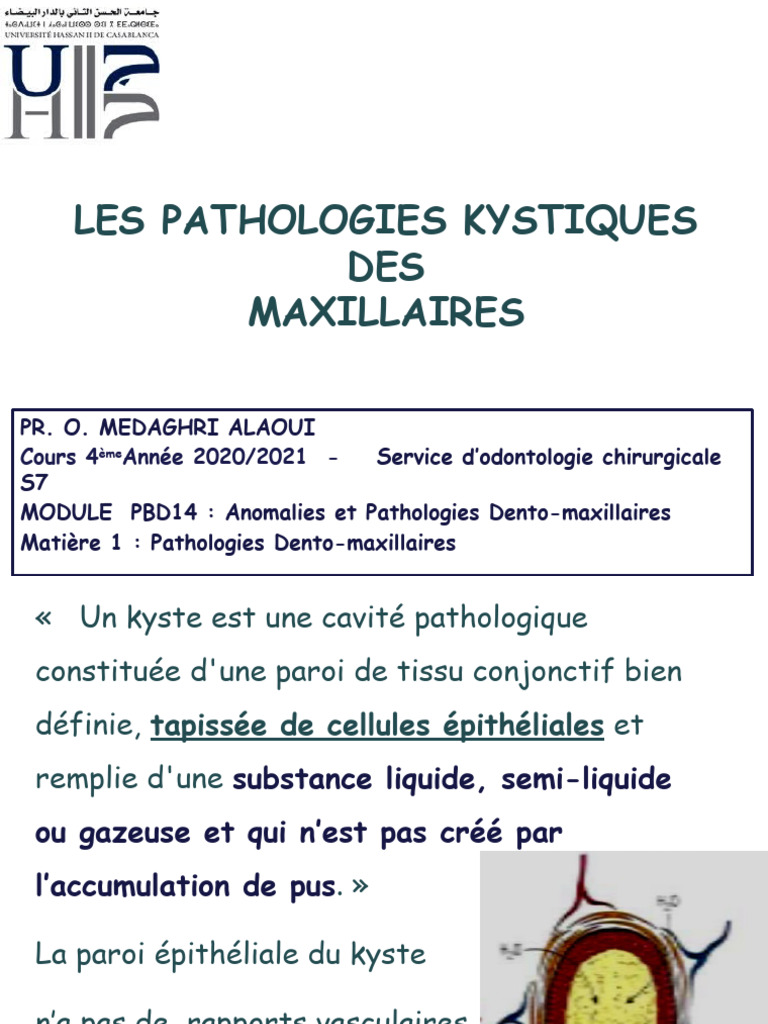Kystes des Maxillaires : Types et Caractéristiques | PDF | Radiologie ...