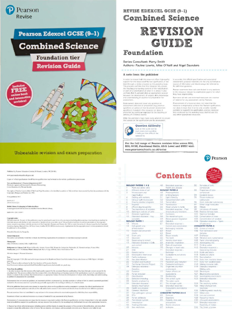 Revision Guide Combined Science Foundation Edexcel GCSE | PDF