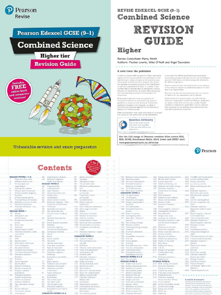 Revision Guide Combined Science Higher Edexcel GCSE | PDF