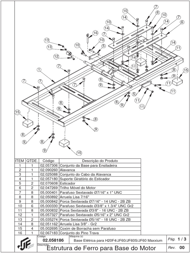 Bases jf40 50 60 Eletrica | PDF | Parafuso | Porca (ferragem)
