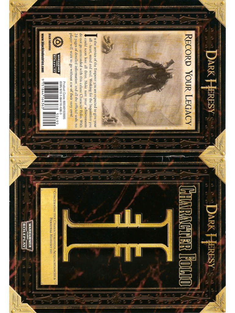 Dark Heresy - Extra Character Folio | PDF