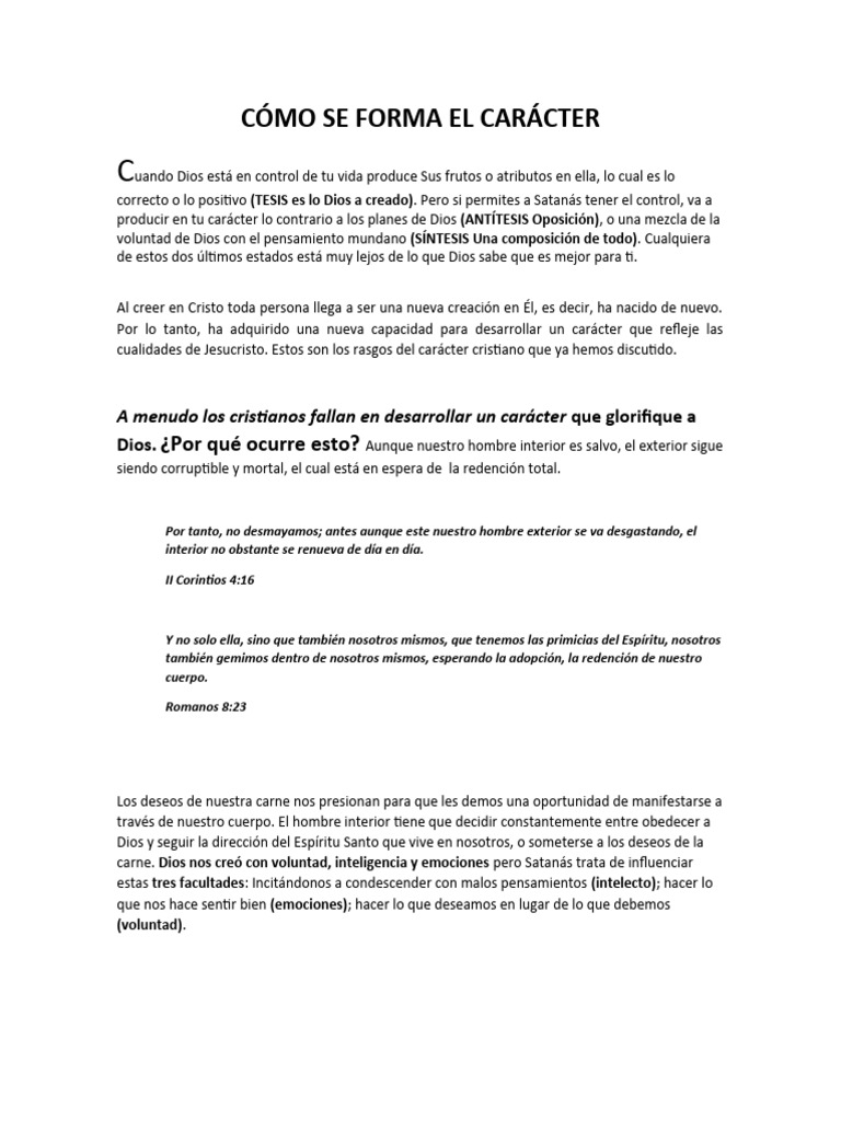 Cómo Se Forma El Carácter | PDF | Alma | Cristo (título) Cómo Se Forma El Carácter | PDF | Alma | Cristo (título)