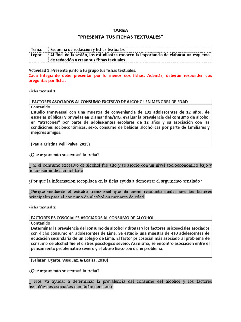 Semana 09 - Tema 02 Tarea - Presenta Tus Fichas Textuales (1) | PDF Semana 09 - Tema 02 Tarea - Presenta Tus Fichas Textuales (1) | PDF