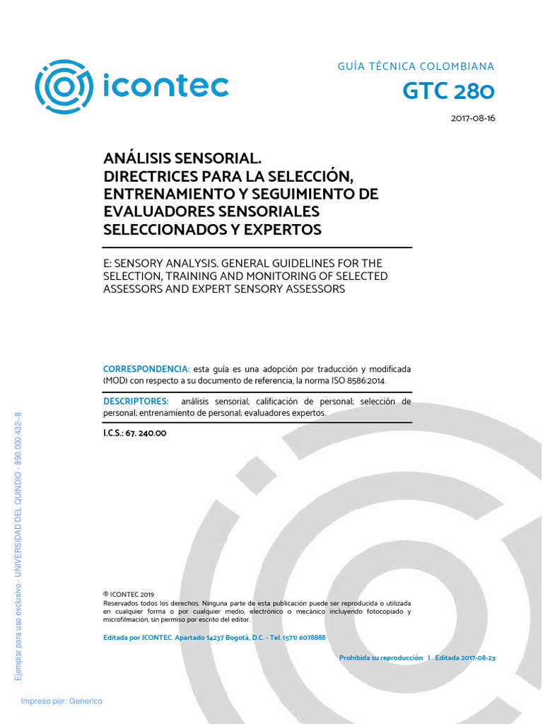 GTC 280 - 2017. Evaluadores | PDF | Reclutamiento
