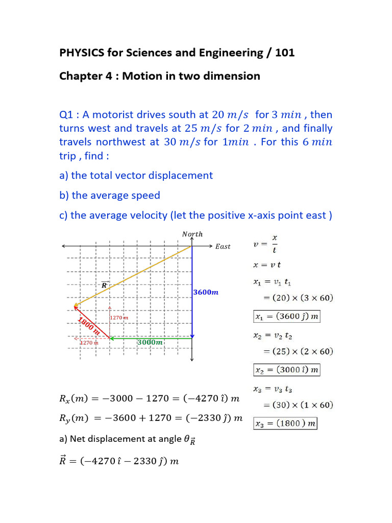 Chapter 4-Solurions | PDF | Acceleration | Velocity