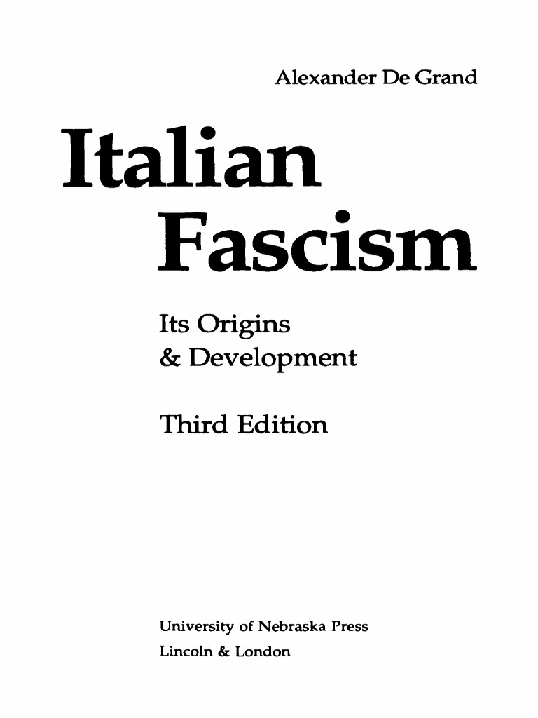 Italian Fascism - Its Origins and Development | PDF | Benito Mussolini ...