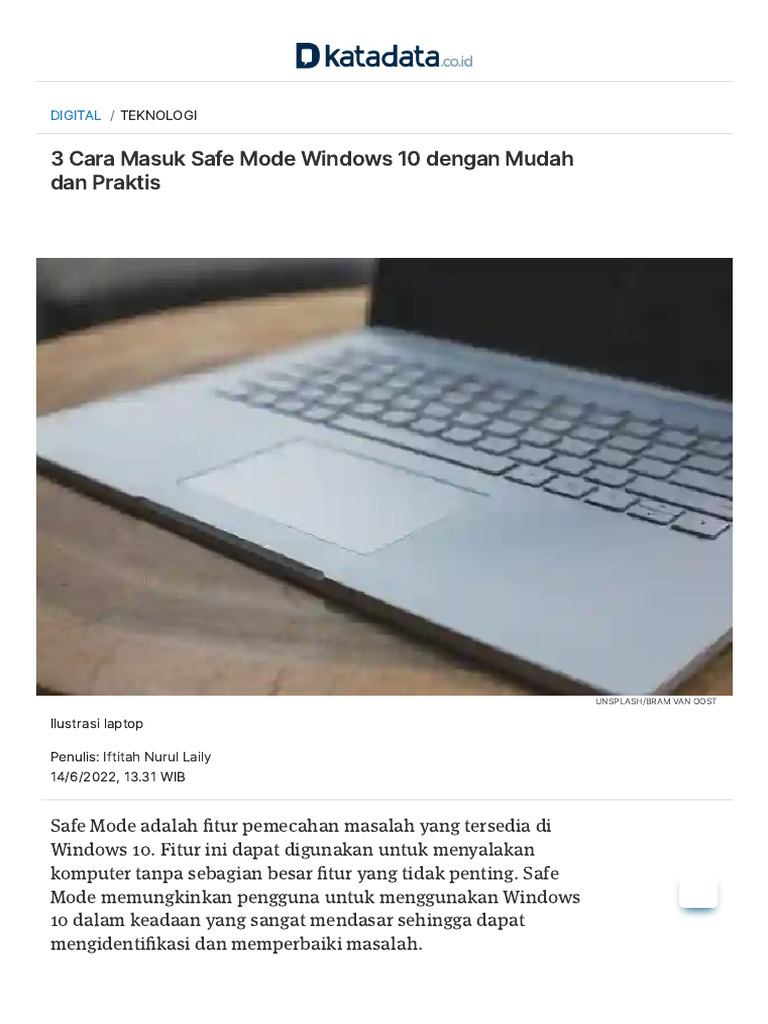 3 Cara Masuk Safe Mode Windows 10 Dengan Mudah Dan Praktis - Tek | PDF ...