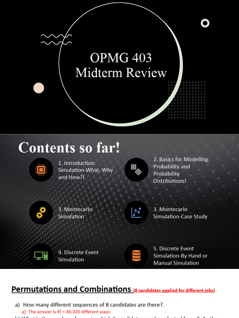 Midterm I Review_final (7) | PDF | Simulation | Probability Distribution